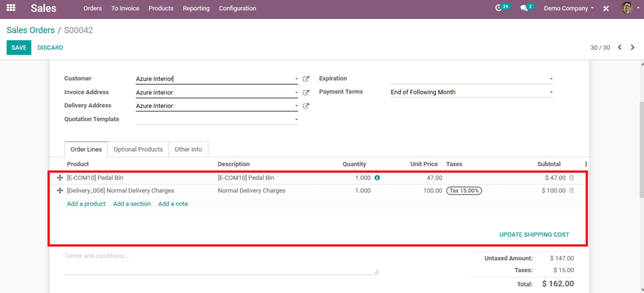Módulo Odoo Ventas (Odoo Sales): ¿cómo configurar el precio de envío ...